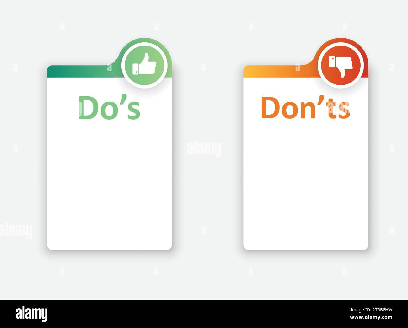 Do and dont icon in flat style. Dos and Don'ts vector illustration on ...