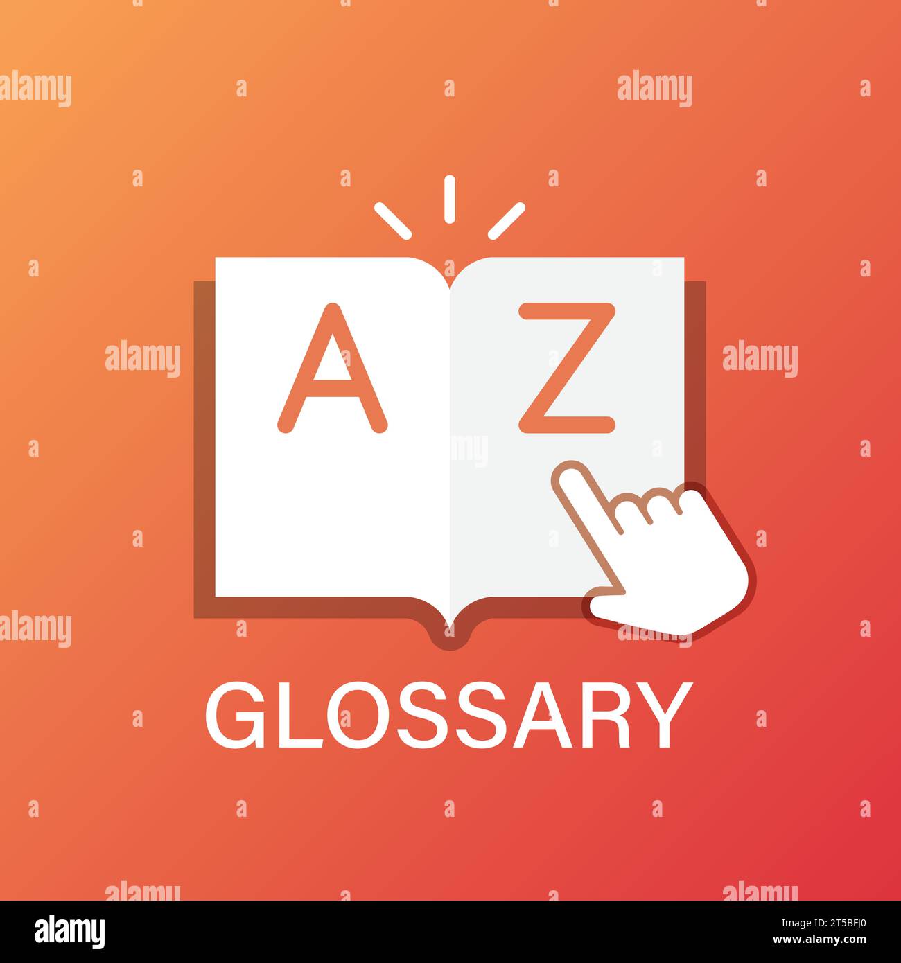 Glossary book icon in flat style. Guidebook encyclopedia vector ...