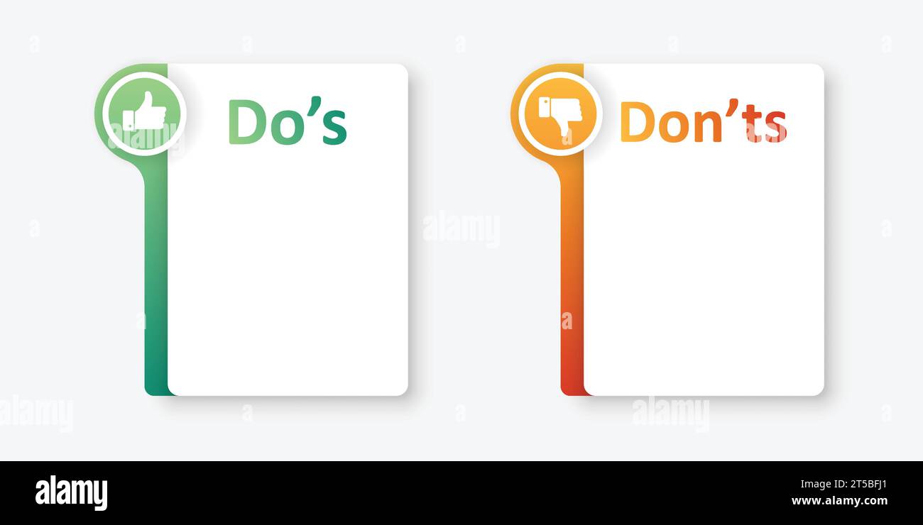 Do and dont icon in flat style. Dos and Don'ts vector illustration on ...