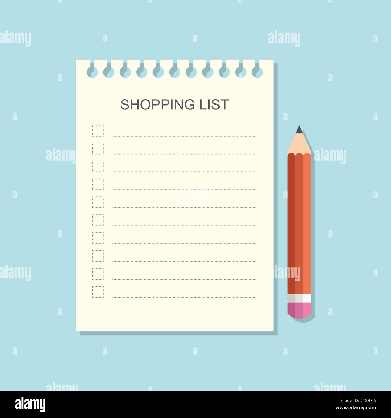 Shopping list icon in flat style. Memo pages vector illustration on ...
