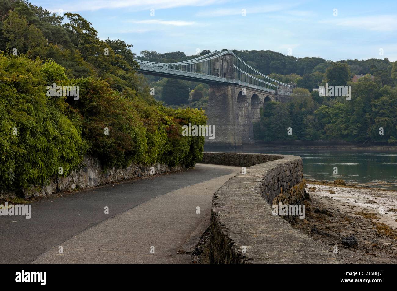 The iconic Menai Bridge, a suspension bridge designed by Thomas Telford ...
