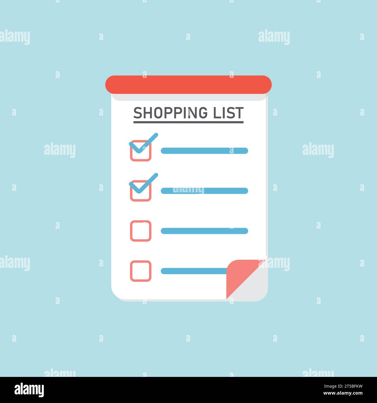 Shopping list icon in flat style. Memo pages vector illustration on ...