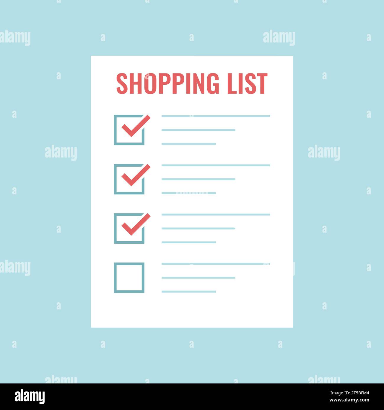 Shopping list icon in flat style. Memo pages vector illustration on ...