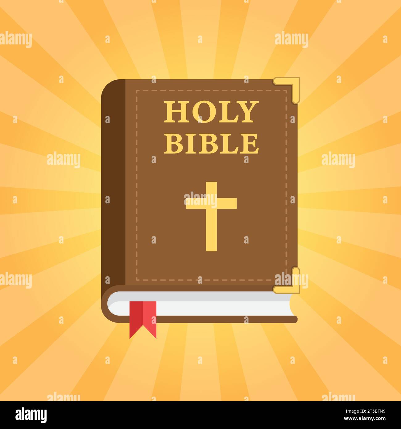 Holy bible icon in flat style. Christianity book vector illustration on ...