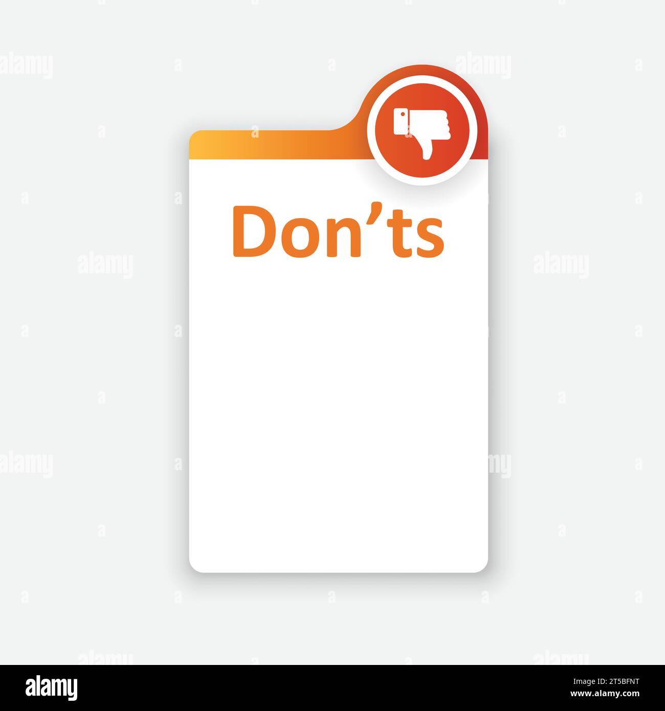 Negative list or planning icon in flat style. Paper sheet with cons ...