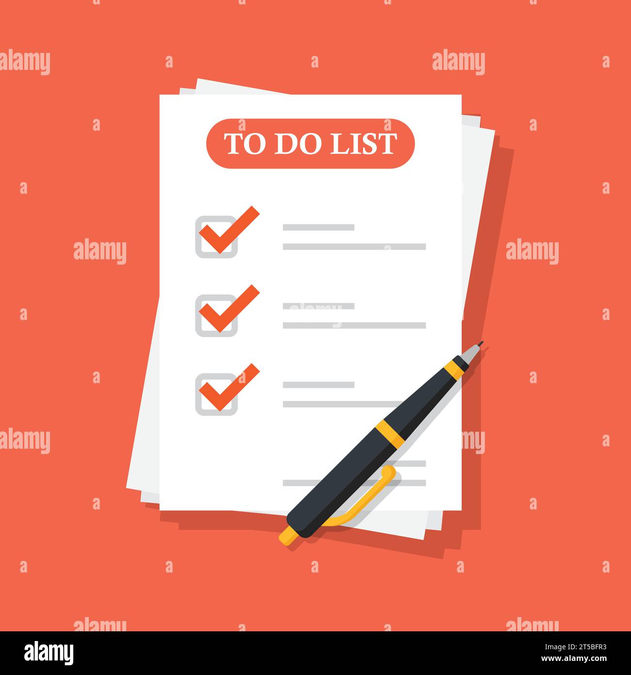 To do list or planning icon in flat style. Paper sheet with clipboard ...