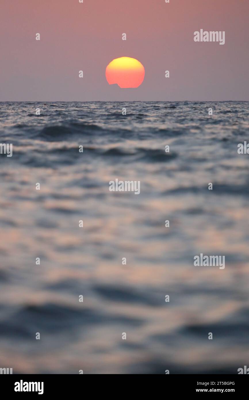 Close-up of empty sky and sun for copy space. The spectacular view of ...
