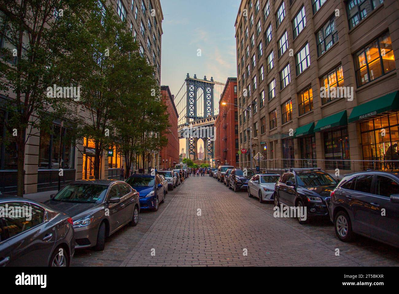 A stunning stock photo of the iconic Manhattan Bridge, framed by the ...