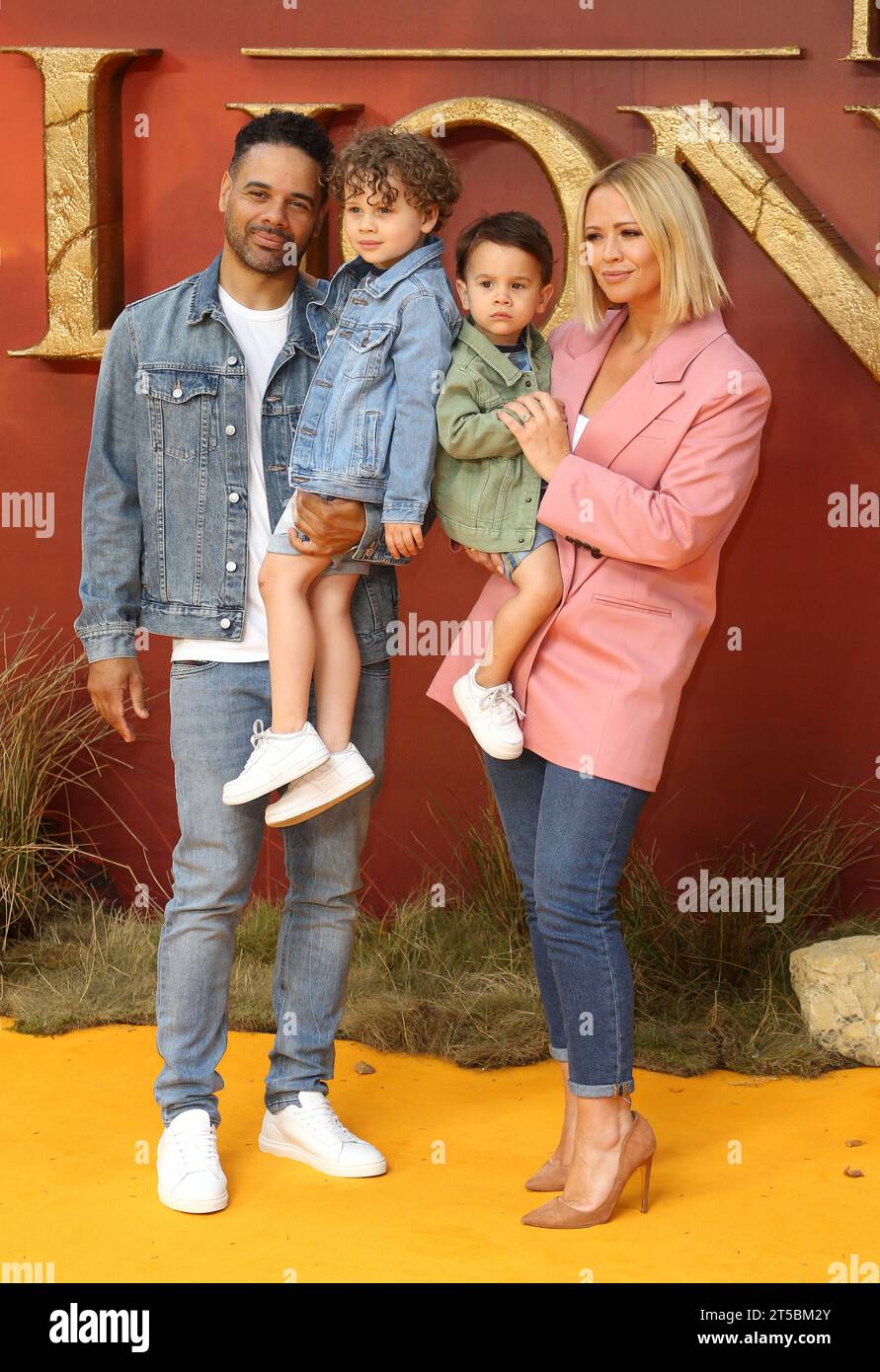 Justin Scott, Kimberley Walsh and family attend "The Lion King ...