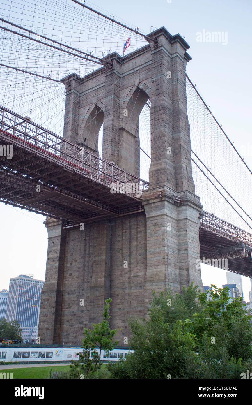 A stunning stock photo of the iconic Brooklyn Bridge, one of New York ...