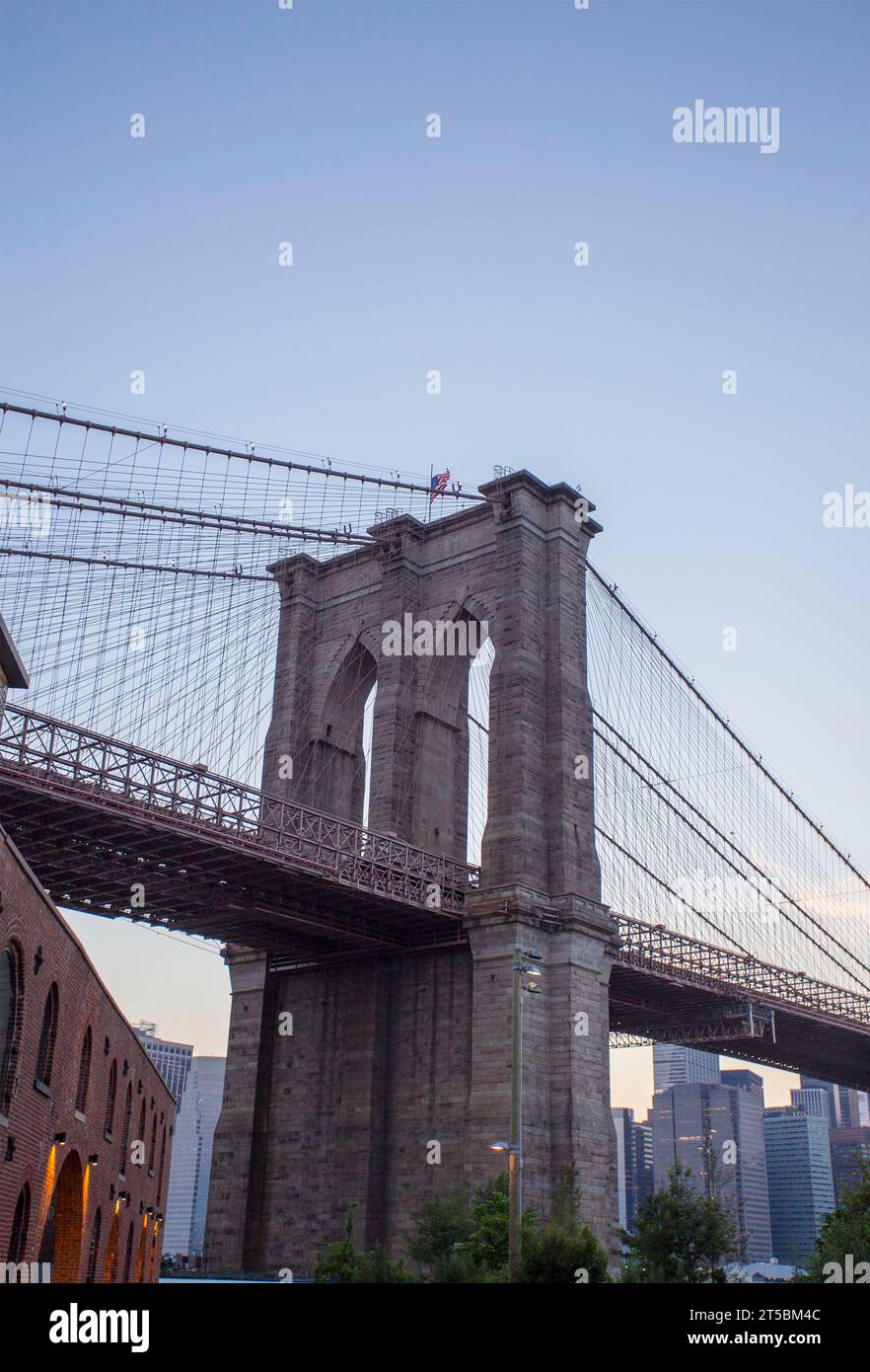 A stunning stock photo of the iconic Brooklyn Bridge, one of New York ...
