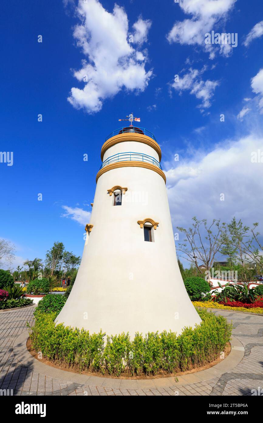 Macao Guia Lighthouse miniature landscape in a park Stock Photo - Alamy