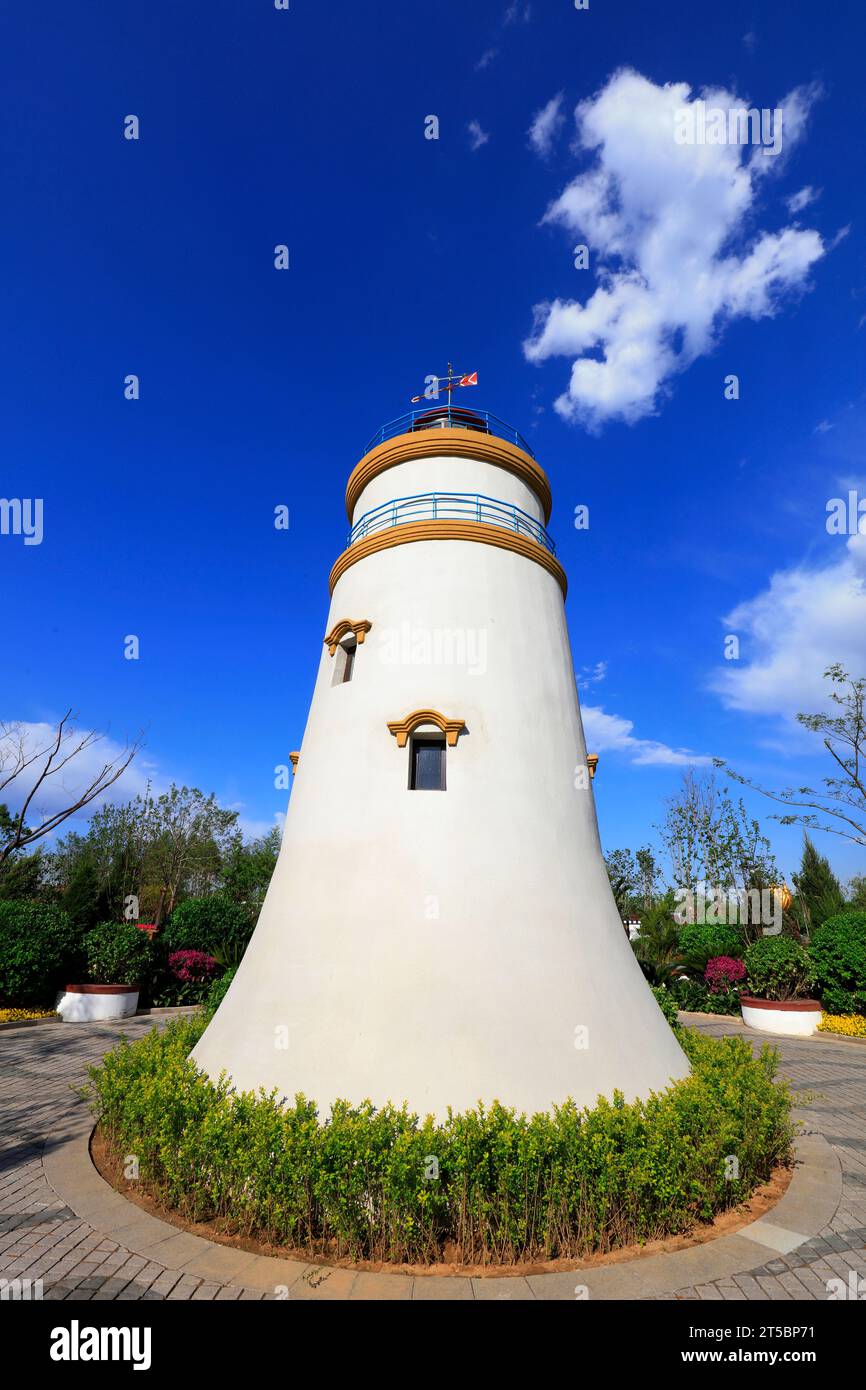 Macao Guia Lighthouse miniature landscape in a park Stock Photo - Alamy
