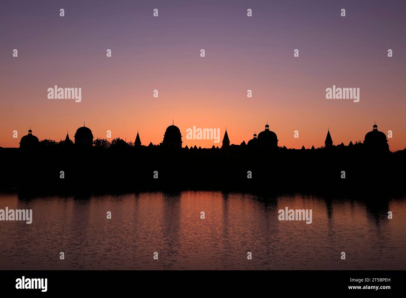 European style building at the edge of the water Stock Photo - Alamy