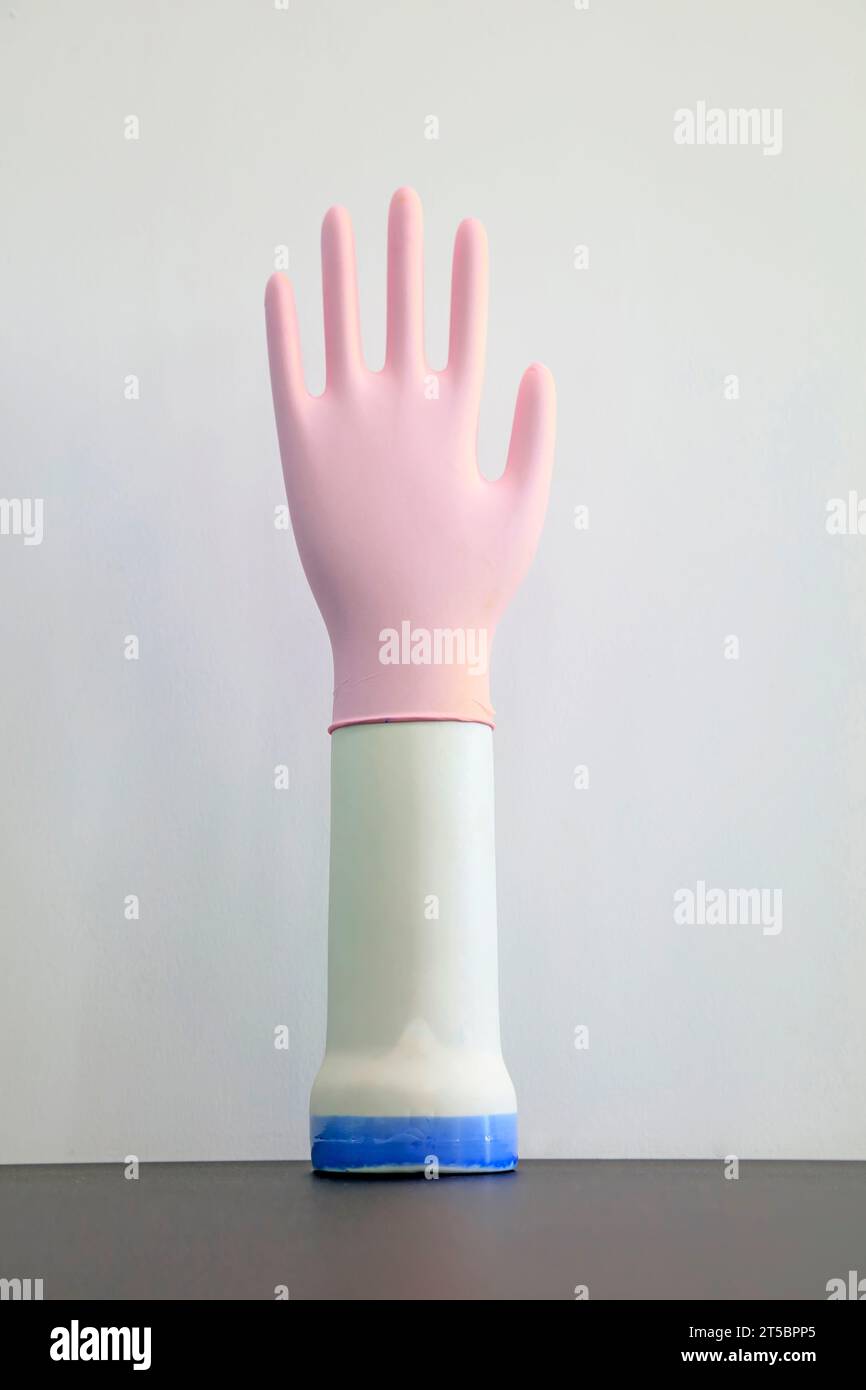 Nitrile gloves samples, closeup of photo Stock Photo - Alamy