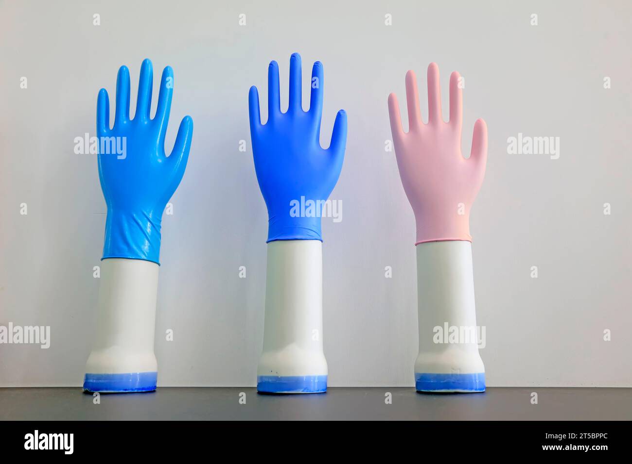 Nitrile gloves samples, closeup of photo Stock Photo - Alamy