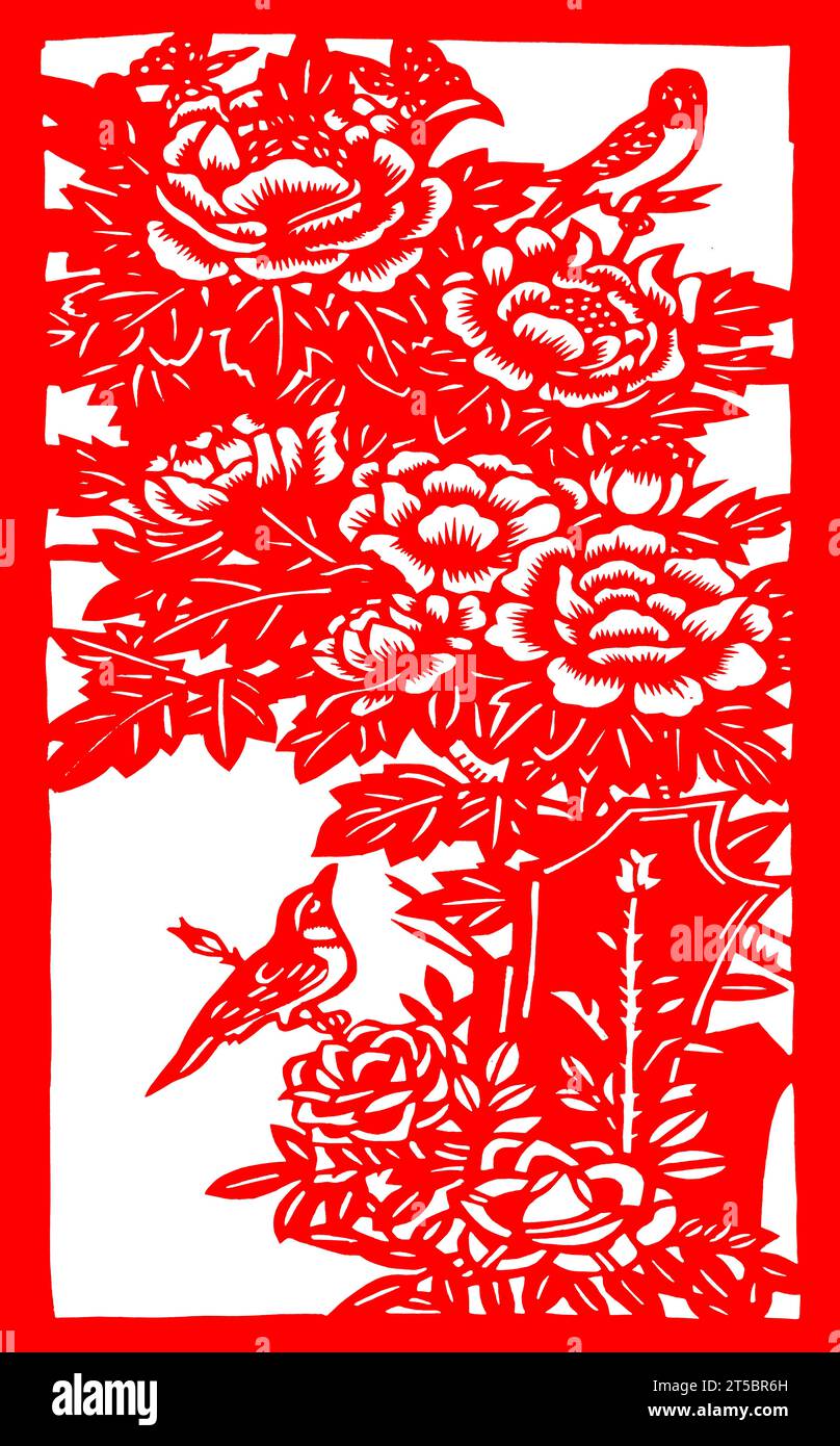 traditional Chinese paper-cut works, closeup of photo Stock Photo - Alamy