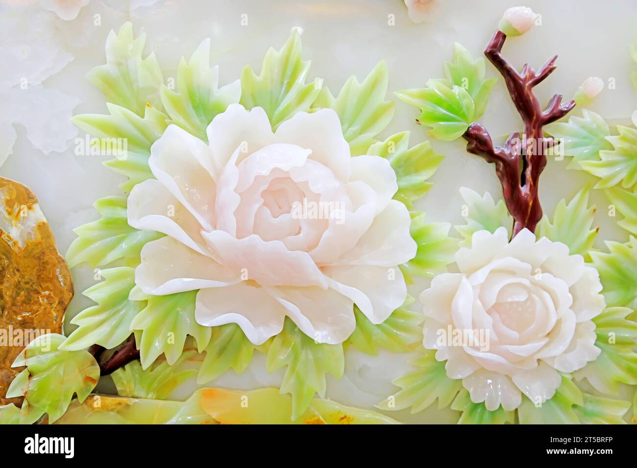 Jade carving mural Stock Photo - Alamy