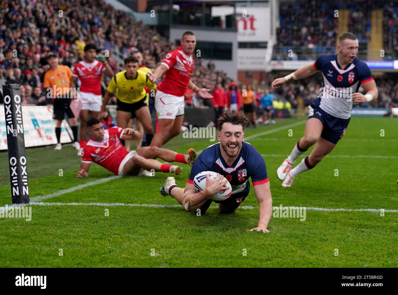 England's Matty Ashton scores his sides second try of the game during ...