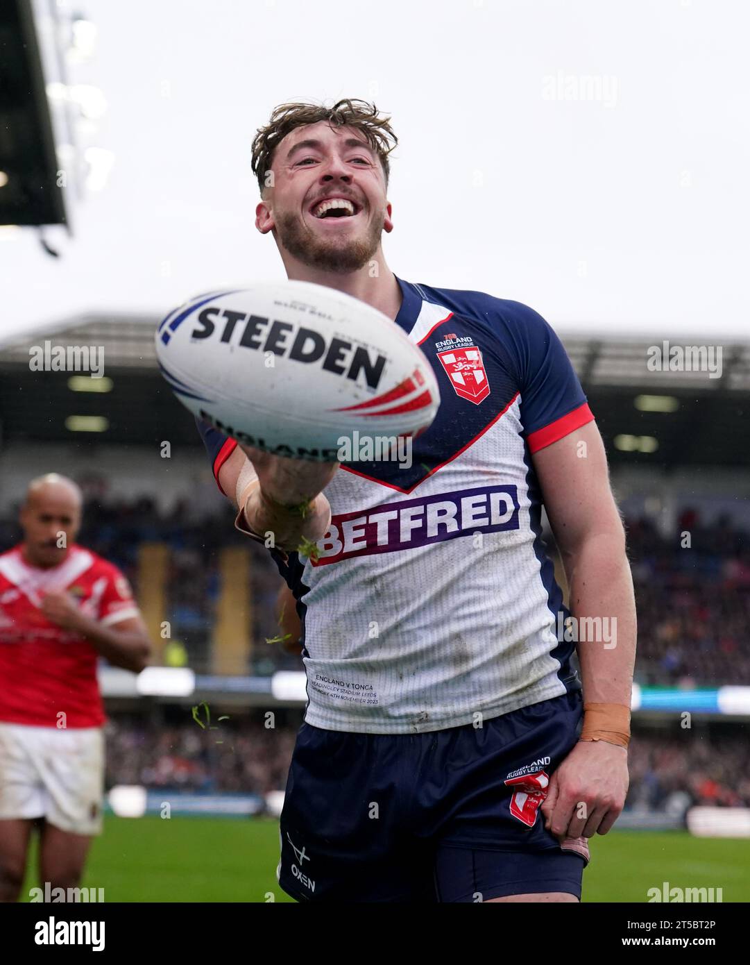 England's Matty Ashton celebrates after scoring his sides second try of ...