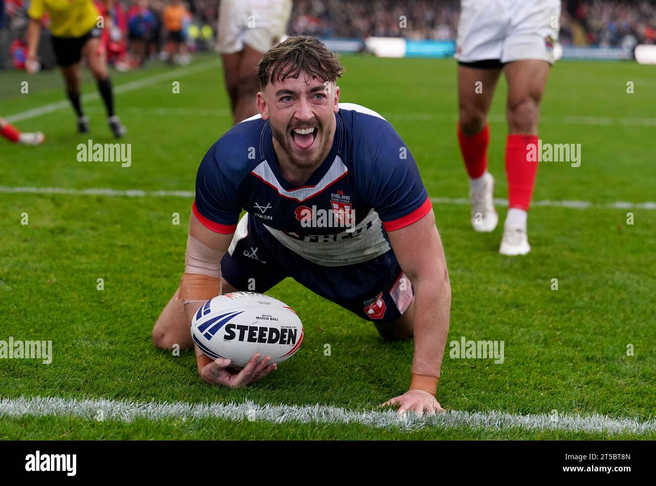 England's Matty Ashton scores his sides second try of the game during ...