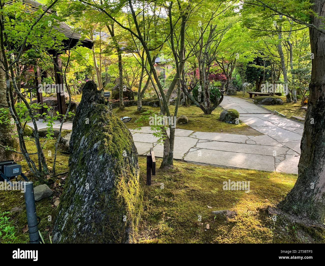 Japan, Kyushu. Garden of Kogane Sanso Onsen, Yabakei Stock Photo - Alamy