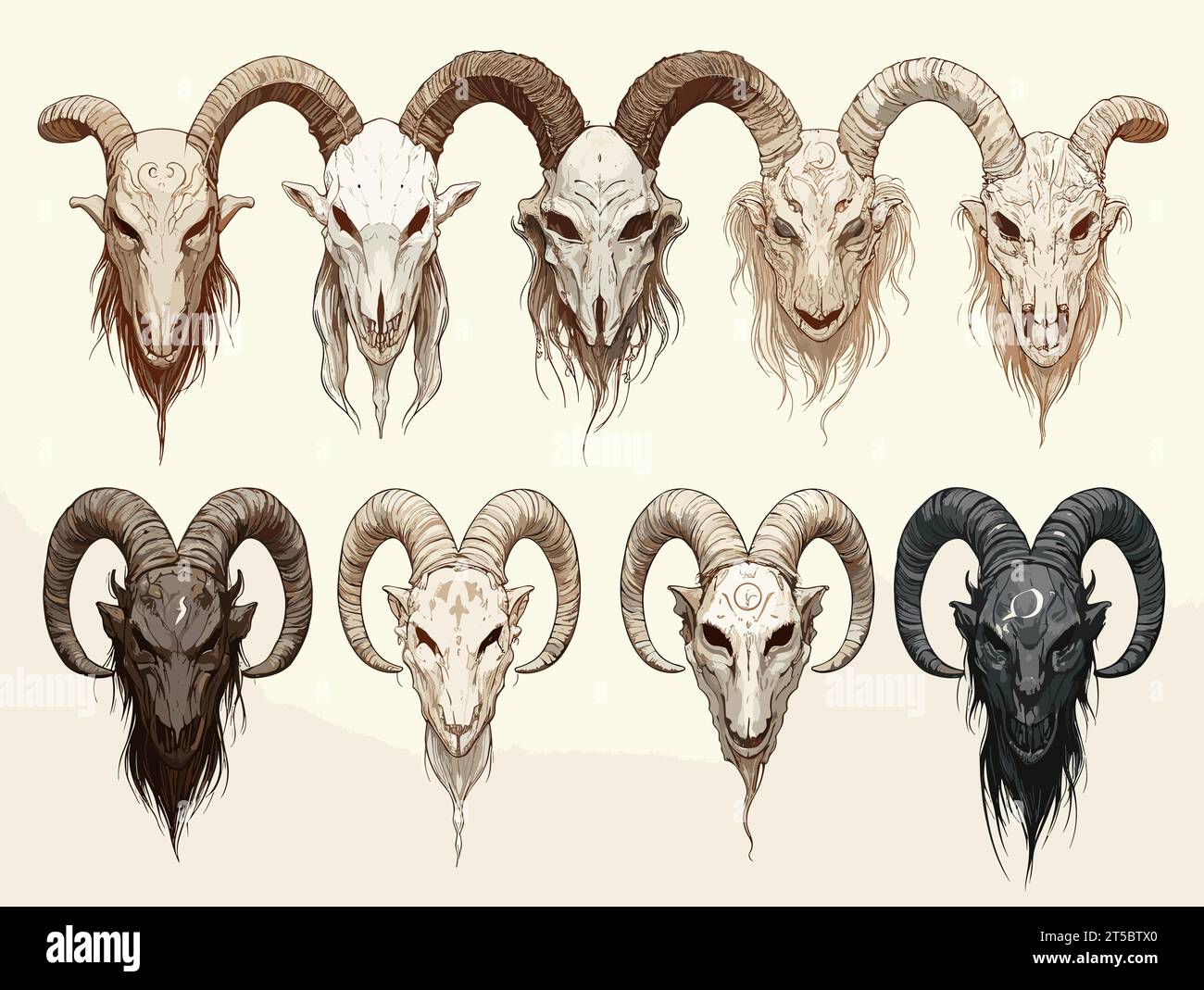 Satanic Goat Skull Drawings