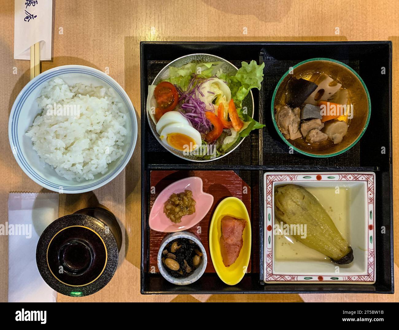 Japan, Kyushu. Breakfast at a Ryokan Stock Photo - Alamy