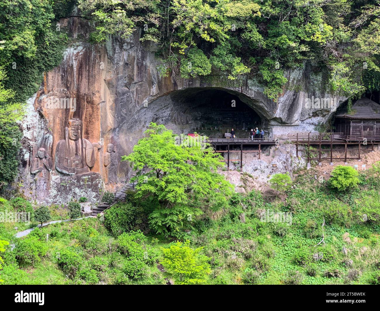 Japan, Kyushu. Fuko-ji Buddhist Temple. Magaibutsu Rock Carvings Stock ...