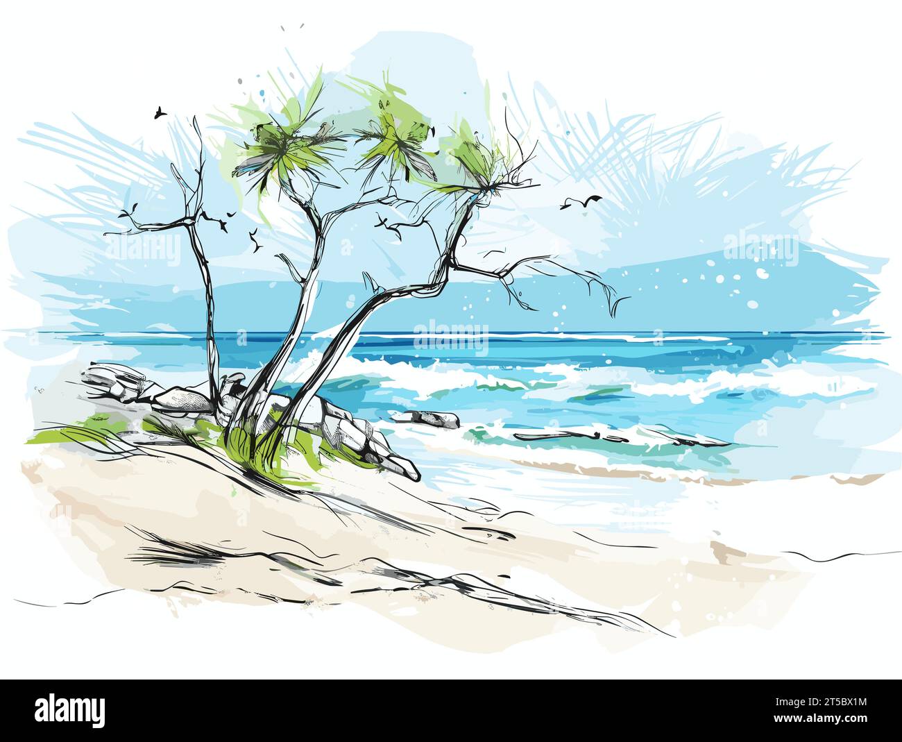 Beach Horizon Drawing