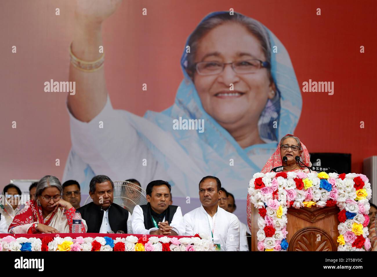 Dhaka, Bangladesh - October 04, 2023: After inaugurating the Agargaon ...