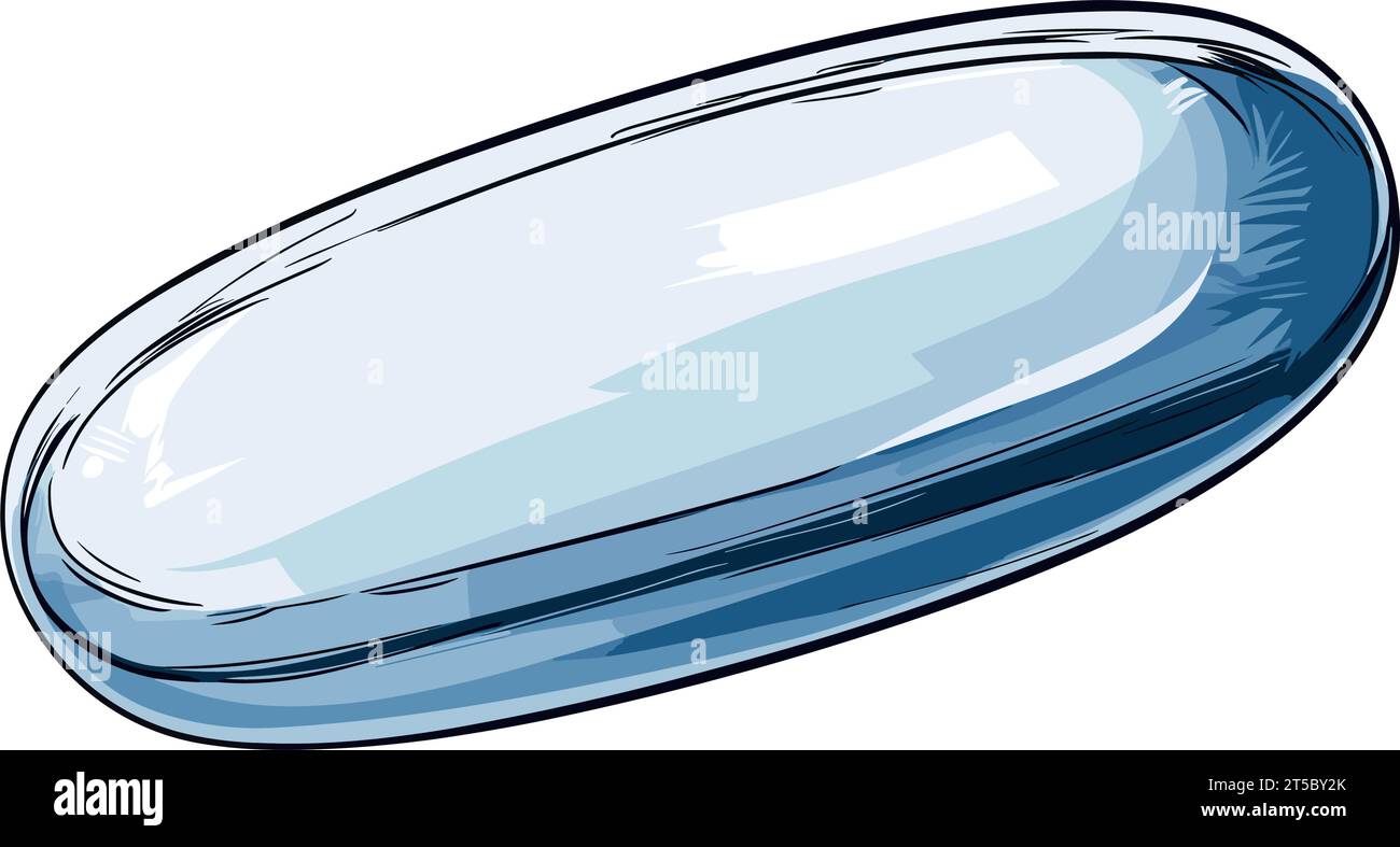 Drawing of Blue pill capsule isolated on white background illustration ...