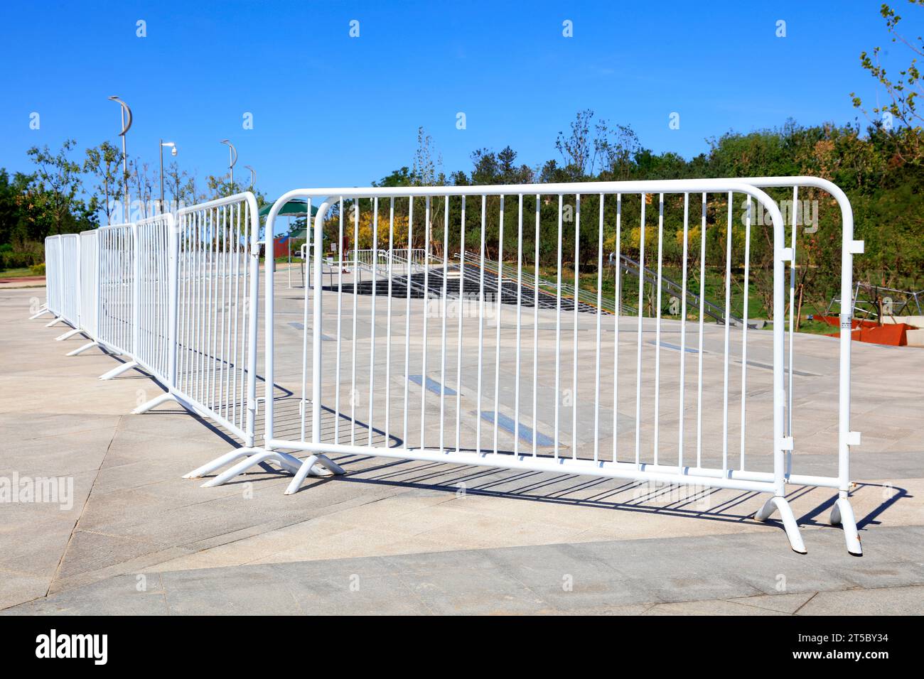 White metal railing Stock Photo - Alamy
