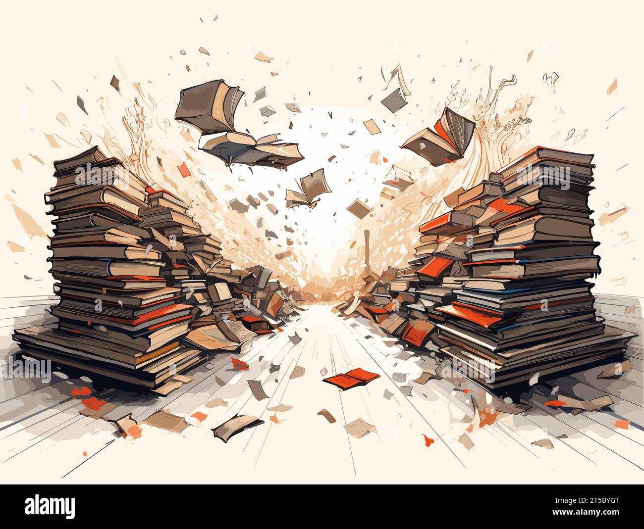 Drawing of Book crossing exchange swap concept illustration separated ...