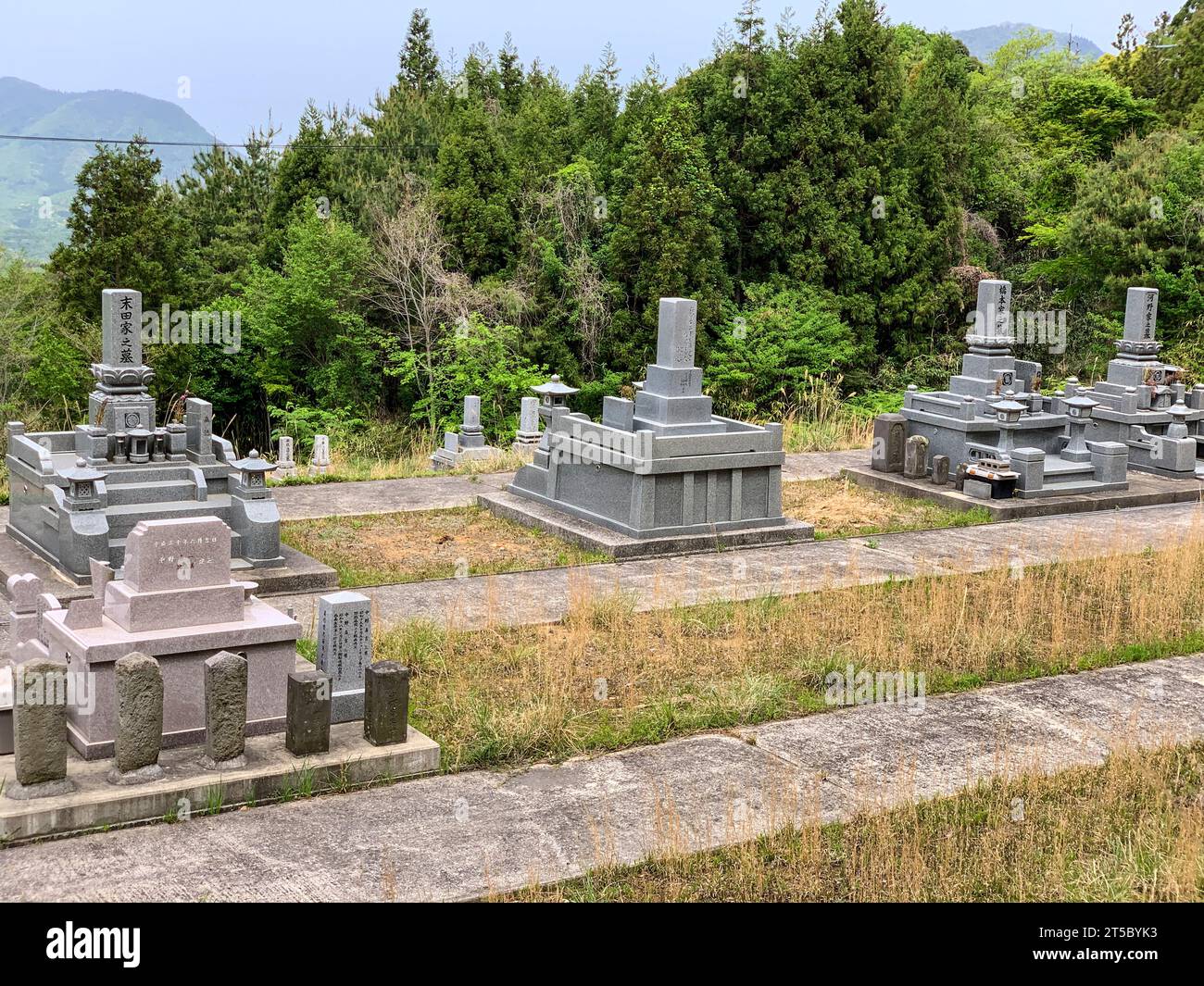 Japan, Kyushu. Grave Markers en route to Choan-ji Buddhist Temple ...