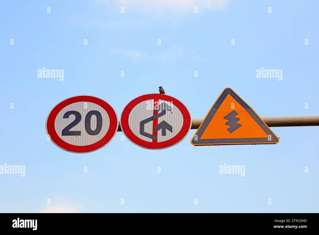 traffic signs in the sky Stock Photo - Alamy