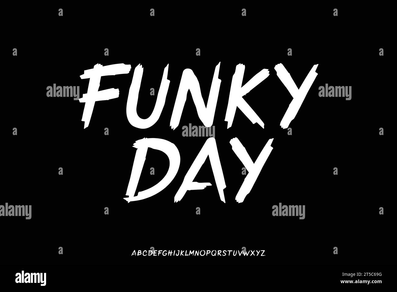 Funky handwriting alphabet retro style display font vector. Young brush ...