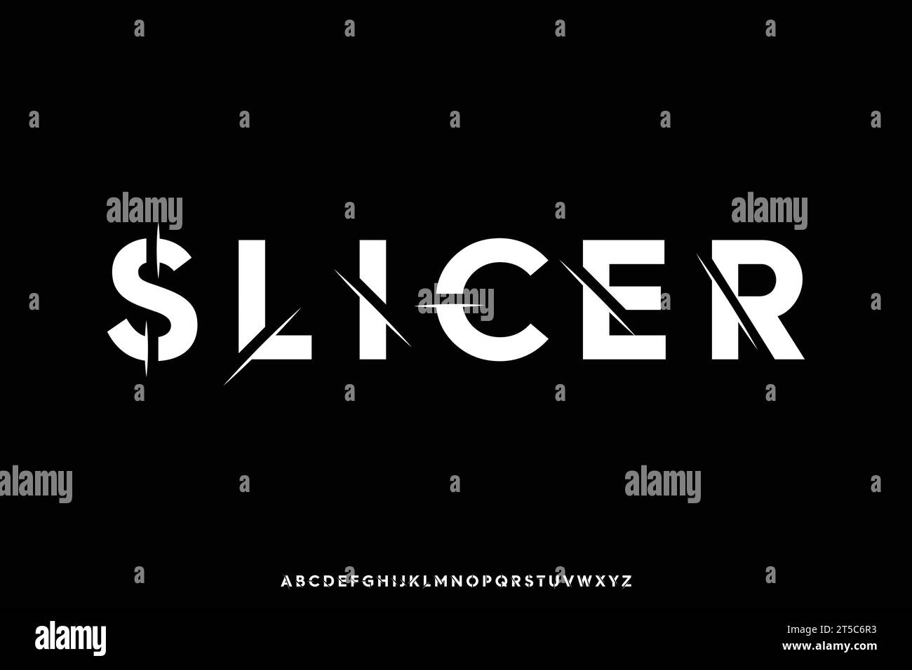 Modern abstract decorative slicer alphabet display font vector ...