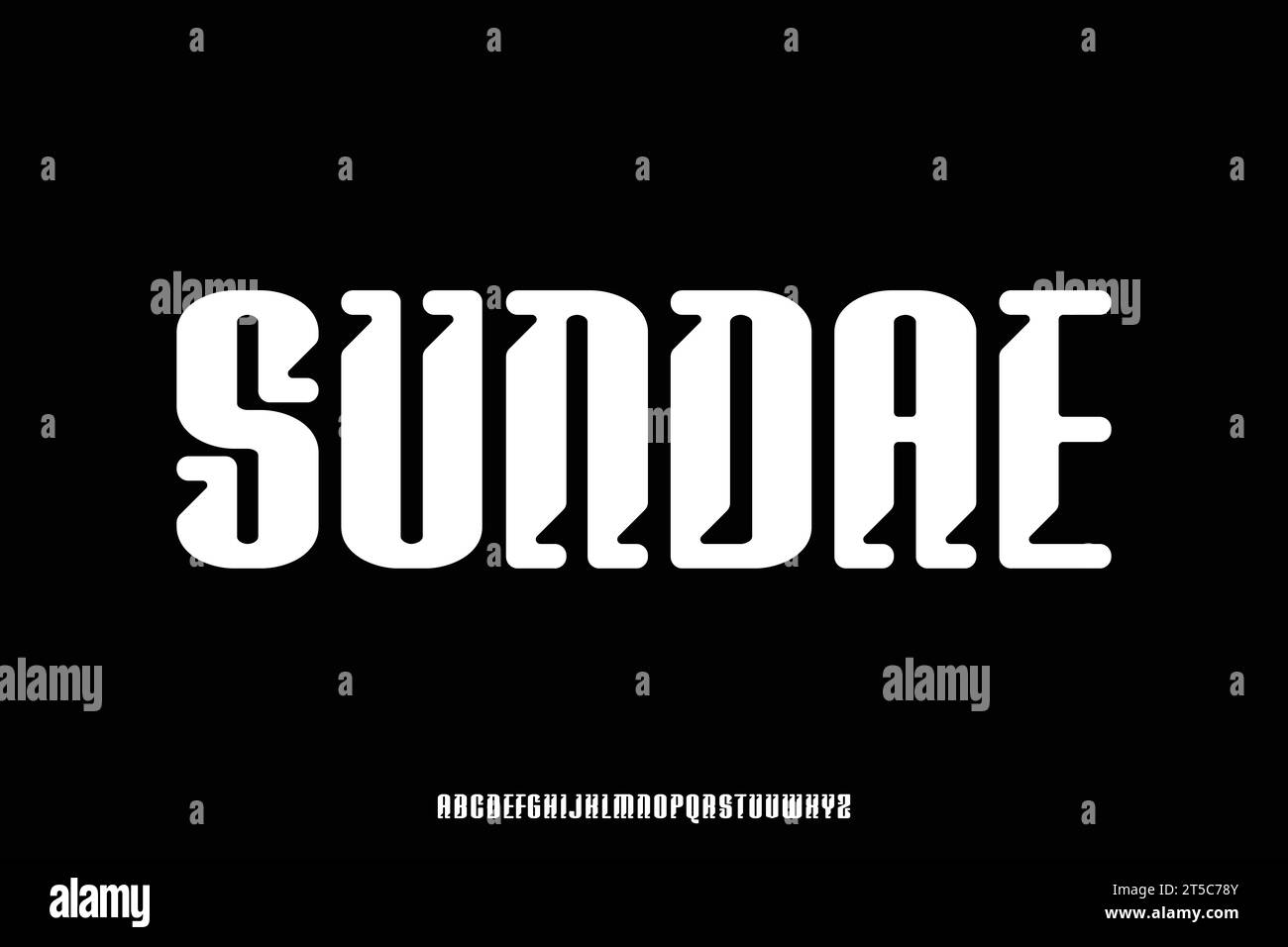 Abstract rounded decorative alphabet display font vector. Creative ...