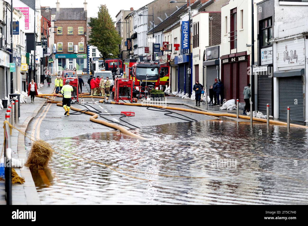 Northern Ireland Fire and Rescue Service continue to pump water from ...