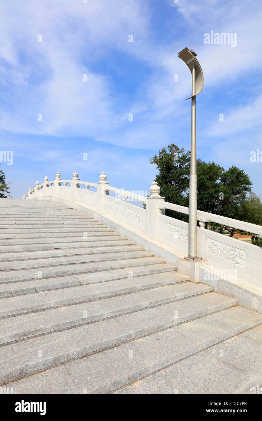 Steps stone railings blue hi-res stock photography and images - Alamy