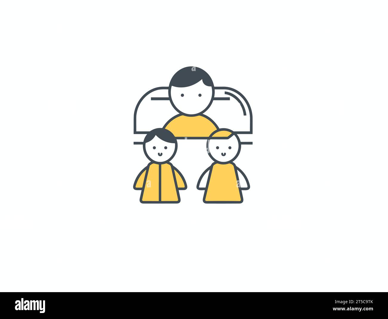 Drawing of Family icon vector filled flat sign illustration separated ...