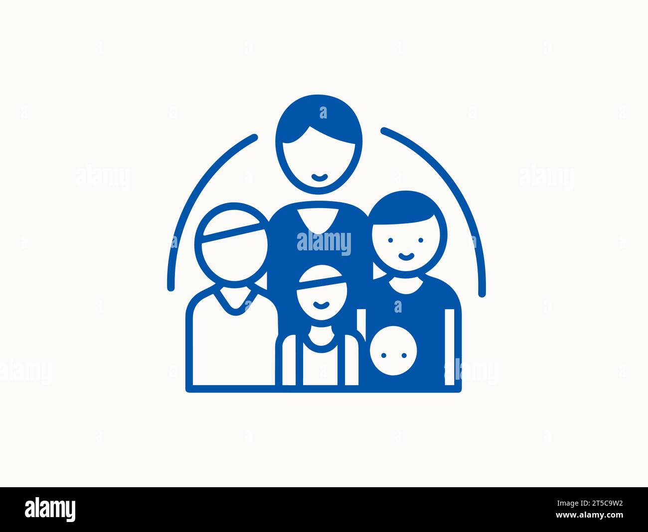 Drawing of Family icon vector filled flat sign illustration separated ...