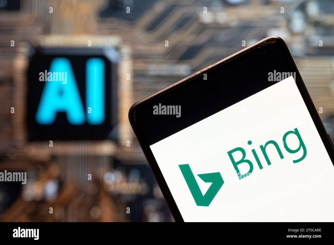 In this photo illustration, the web search engine owned by Microsoft ...