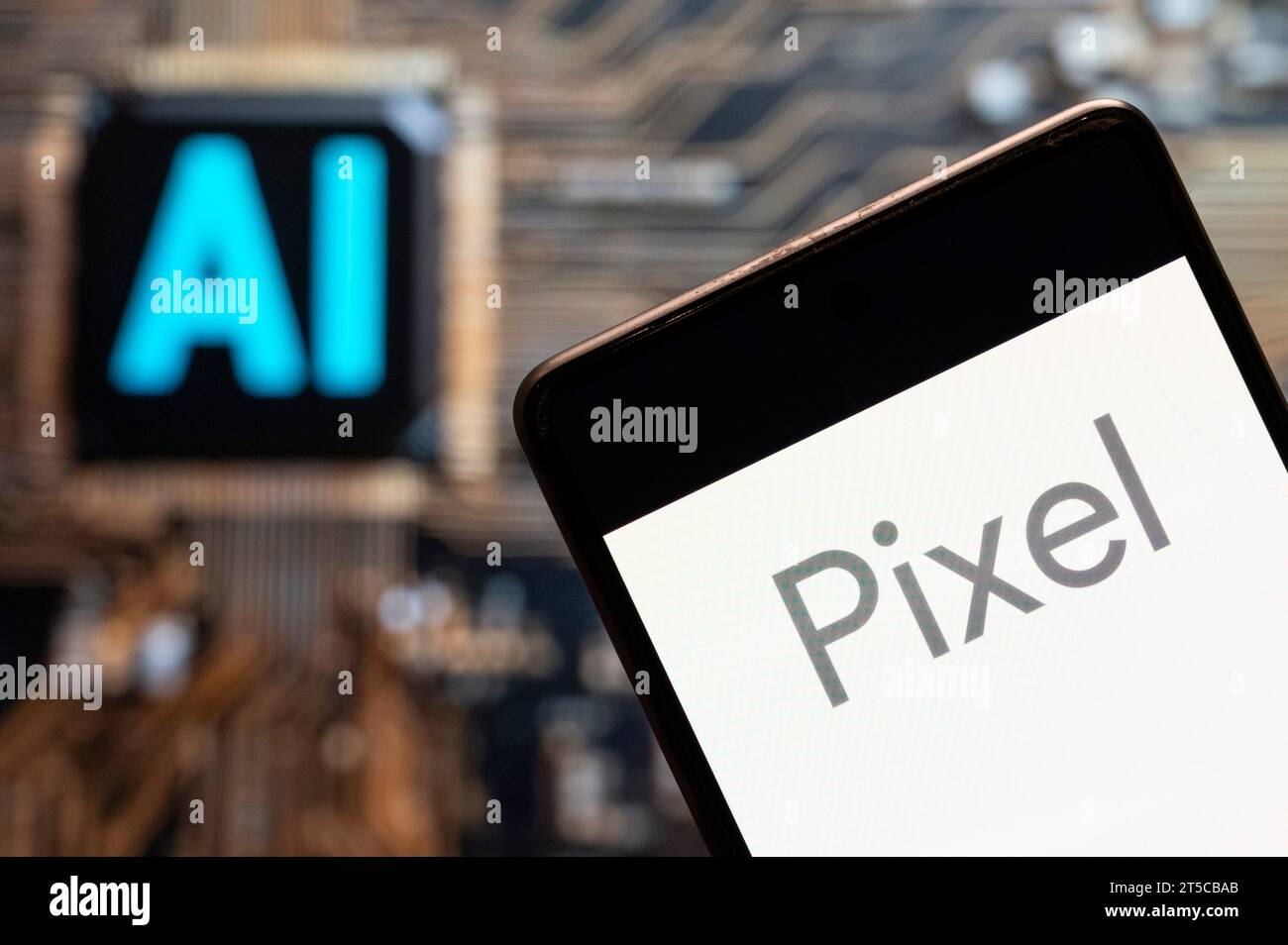 In this photo illustration, the Pixel logo seen displayed on a ...