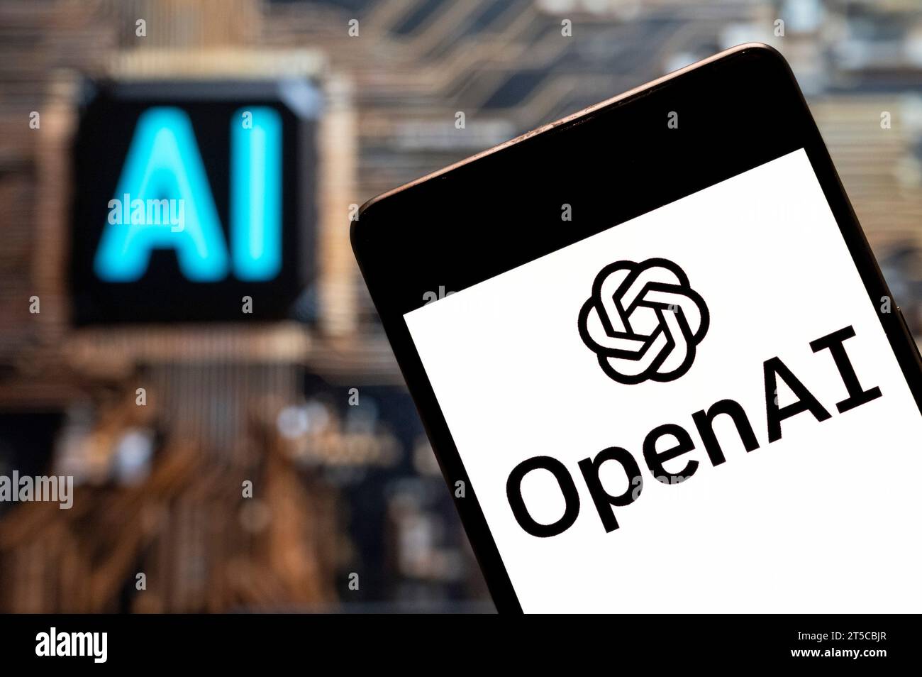 In this photo illustration, the American artificial intelligence (AI ...