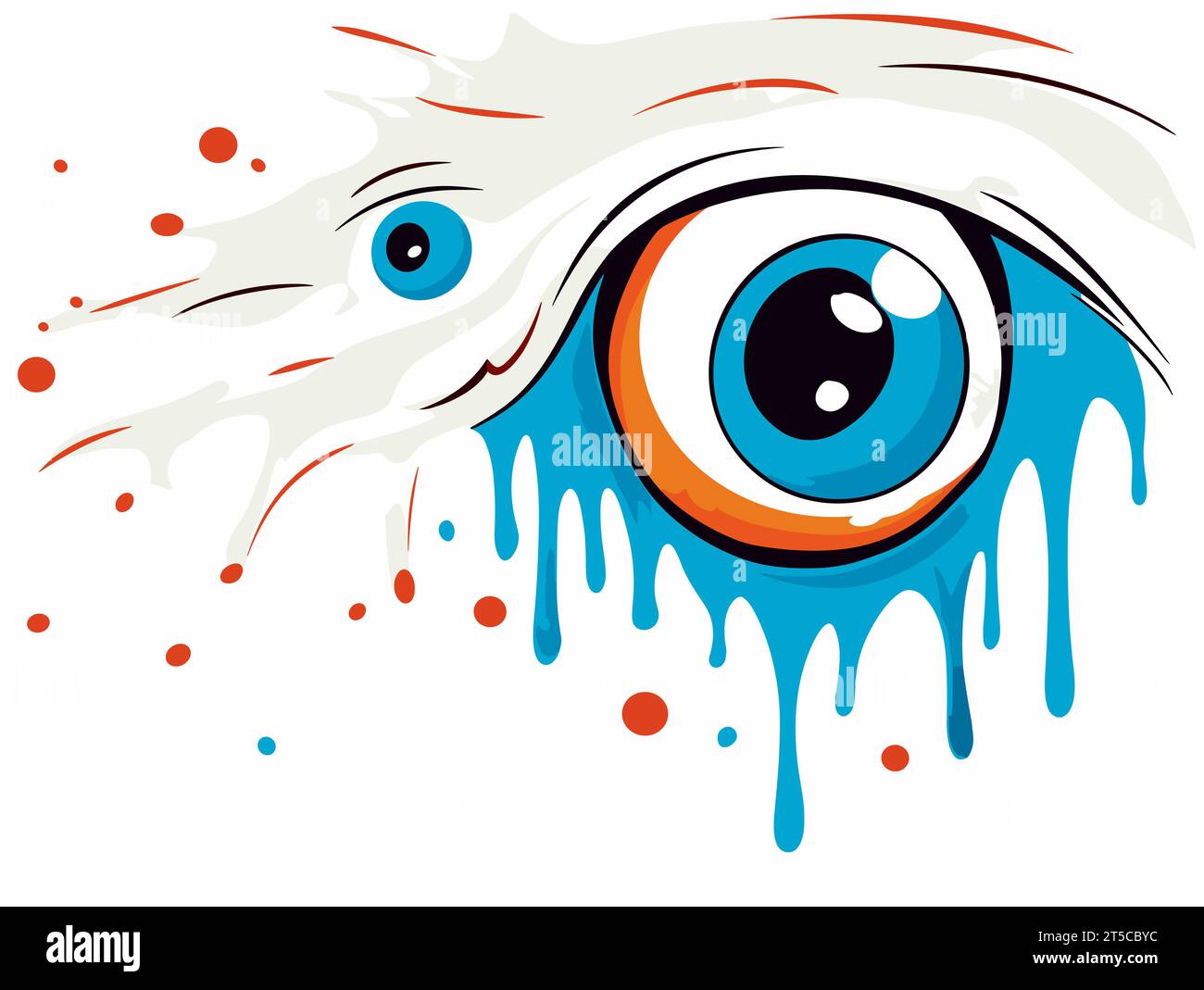 Drawing of Fun cartoon blot with surprise in eyes illustration ...