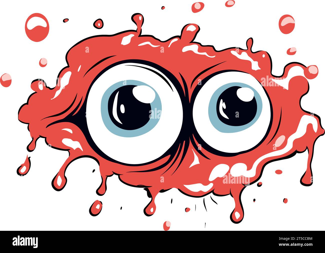 Drawing of Fun cartoon blot with surprise in eyes illustration ...