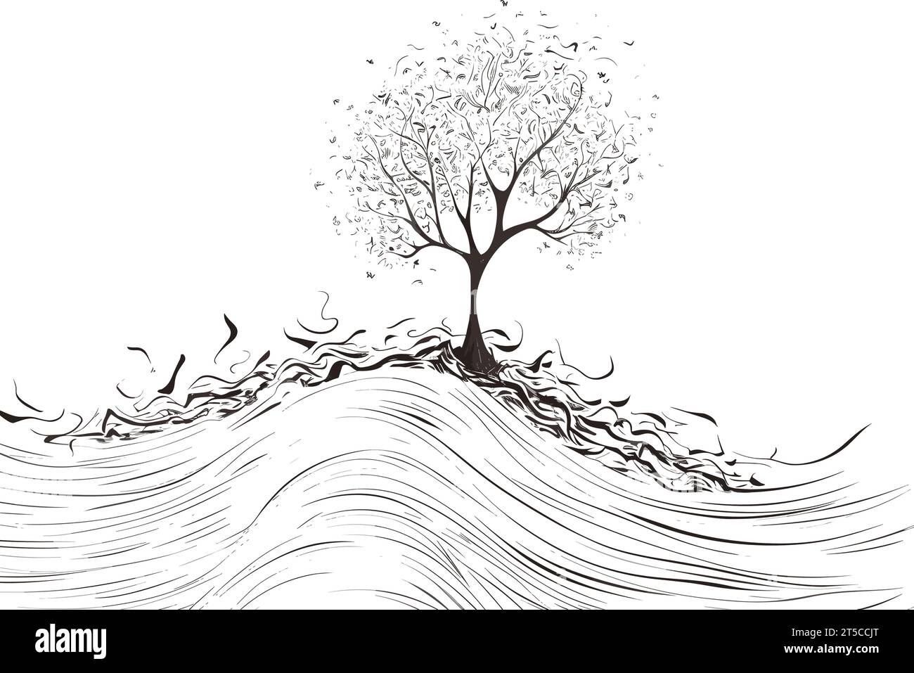 Drawing of Growing investment concept illustration separated, sweeping ...