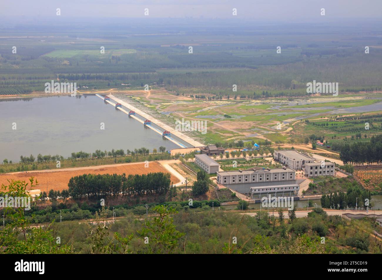River levee construction landscape in Luan River, China Stock Photo - Alamy